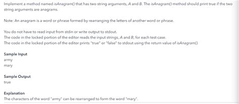 Solved Mplement A Method Named Isanagram That Has Two