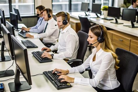 Emergency Repair Call Center Operators Handling Requests Premium Ai