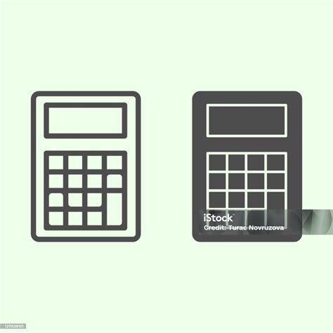 계산기 선과 단색 아이콘 흰색 배경에 윤곽 선 스타일의 그림을 계산하기위한 수학 학교 장비 모바일 개념 및 웹 디자인에 대한 교육 및 학습 표지판 벡터 그래픽 개념에 대한