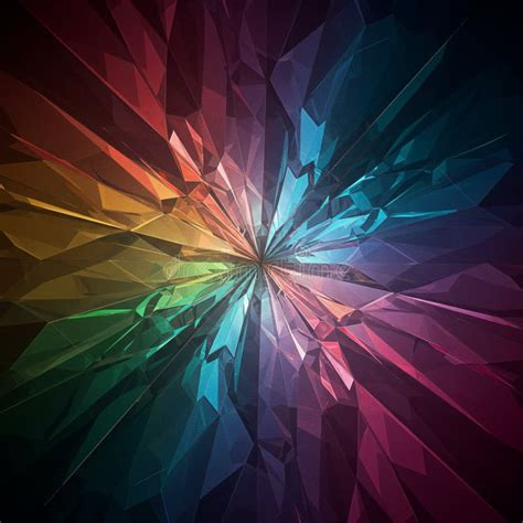 Geometric Abstract Composition Featuring A Burst Pattern Of Triangular