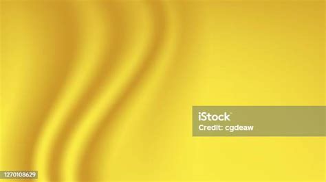 고급스러운 배경을 위한 옐로우 골드 그라데이션 과 웨이브 커브 배경에 매끄러운 황금 직물 천 벽지를 위한 물결 모양의 패브릭 천 골드 일러스트레이션 의류 실크 흐르는 및