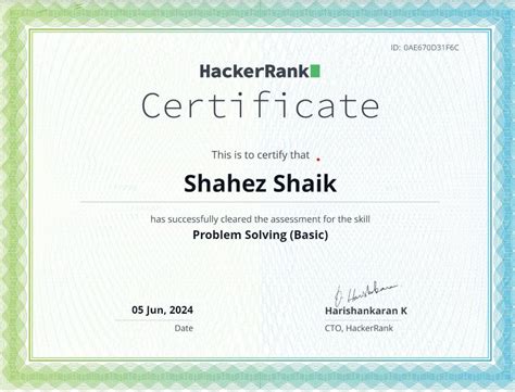 Shahez Shaik On Linkedin Coding Problemsolving Hackerrank Continuouslearning Achievement