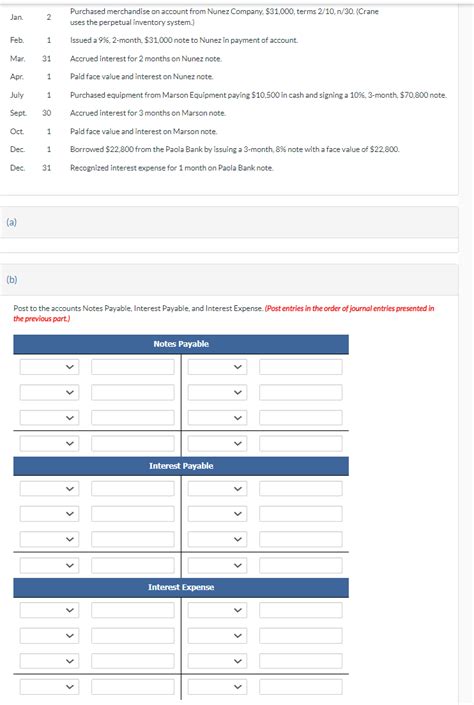 Solved A B Post To The Accounts Notes Payable Interest Chegg Com