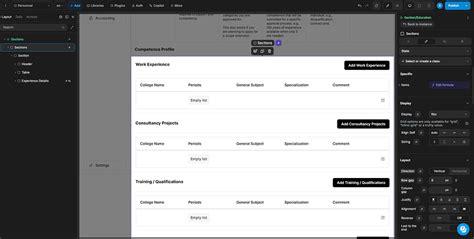 Table Behavior Inside Component How Do I Weweb Community