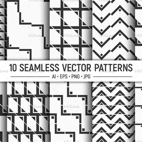 10 Seamless Vector Geometrical Patterns