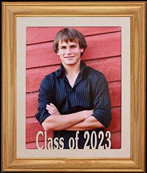 8x10 Class Of 2023 Portrait Senior Graduate School Photo Keepsake Frame ~ Laser Cut Cream Mat