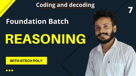 reasoning lecture 7 coding and decoding part 2 foundation batch