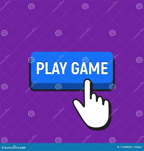 Hand Mouse Cursor Clicks The Play Game Button Stock Vector Illustration Of Pleasure Game
