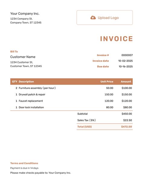 Free Manual Invoice Template