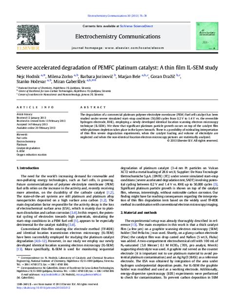 Pdf Severe Accelerated Degradation Of Pemfc Platinum Catalyst A Thin