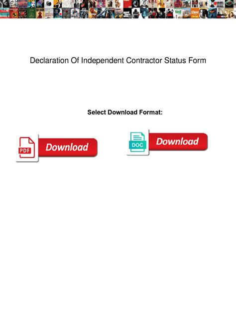 Fillable Online Declaration Of Independent Contractor Status Form Declaration Of Independent