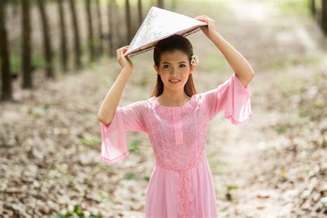 Portrait Of Thai Girls With Ao Dai Stock Photo Image Of Happiness Lifestyle