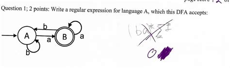 Solved Question 1 2 Points Write A Regular Expression For Language A