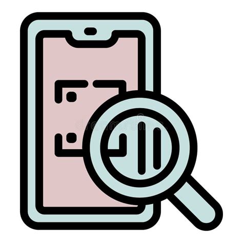 Search Qr Code Icon Outline Vector Mobile Scan Stock Vector