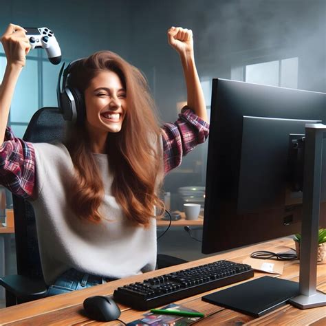 premium ai image content creator playing video games tournament on