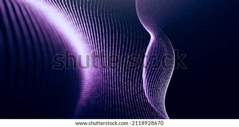 Abstract Glowing Virtual Neural Network Particles Stock Illustration