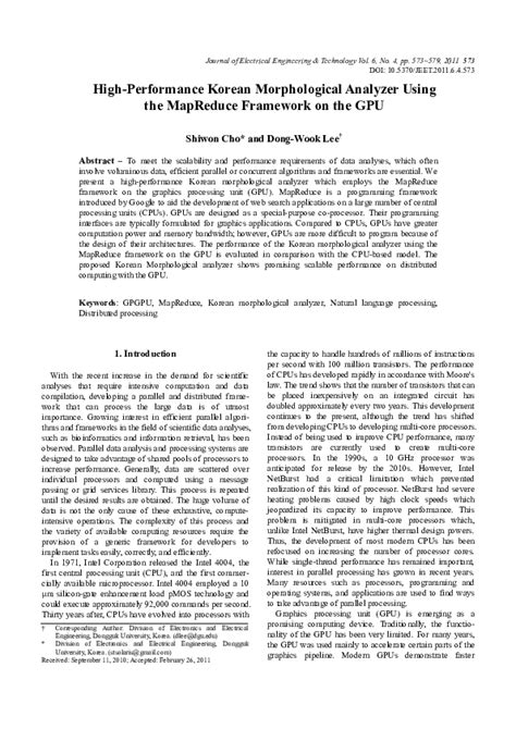 pdf high performance korean morphological analyzer using the