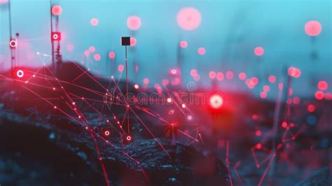 Visualizing Data Connections Abstract Landscape Digital Art Futuristic Environment Low Angle