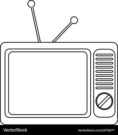 Old Vintage Television Black And White Royalty Free Vector