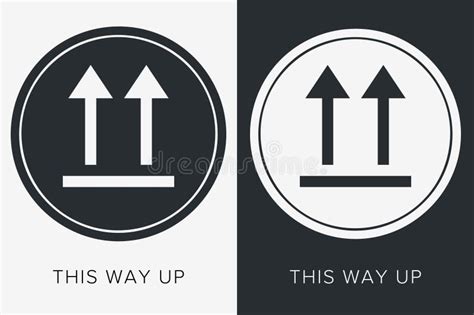 This Way Up Correct Orientation Indicator Packaging Symbol Stock Vector Illustration Of