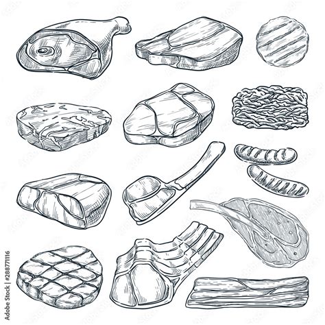 Pork Meat Drawing