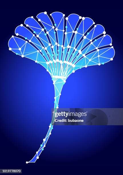 Plant Leaf Blue Triangle Node Vector Pattern High Res Vector Graphic