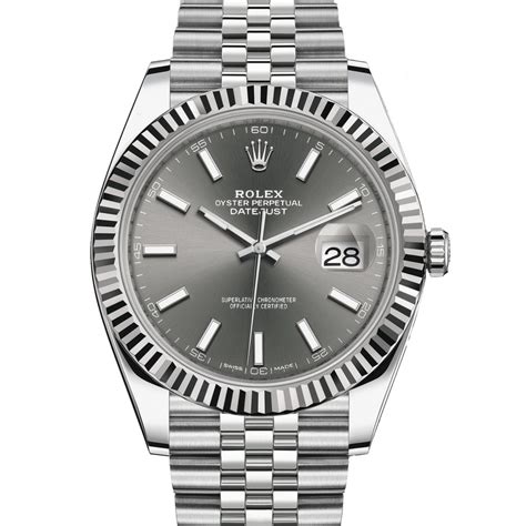 Rolex Datejust 41 Stainless Steel Rhodium Diamond Dial Jubilee Bracelet