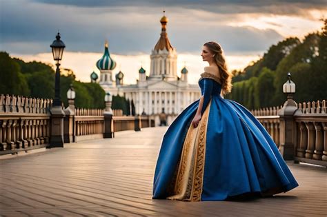 Premium AI Image The Princess In A Blue Dress