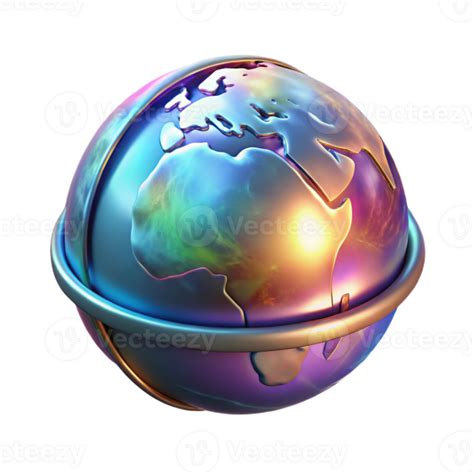 Extraordinary Minimalist Holographic Globe Rotating Slowly Cutout Detailed 58033408 Png