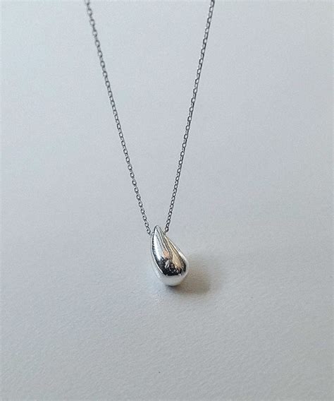 실버925 빈티지 물방울 펜던트 목걸이 포인트 무지 깔끔한 순은목걸이