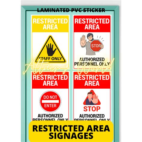 Door Signage Authorized Personnel Only Signage Restricted Area