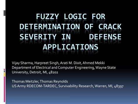 Pdf Fuzzy Logic For Determination Of Crack Severity In Defense