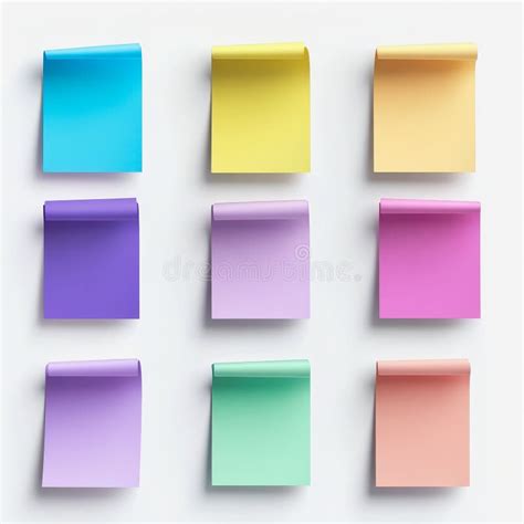 Colorful Collection Of Sticky Notes Arranged In A Multi Row Display On A Clean White Surface For