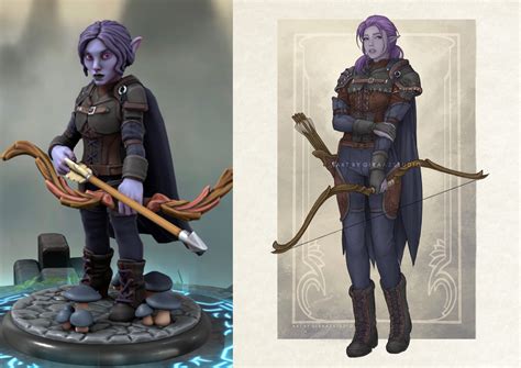 Another Art I Made For A Clients Heroforge Model This Time Its A Drow Archer Her Name Is