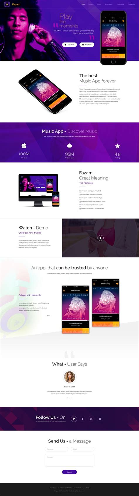 Fazam Mobile App Website Template Website Template Mobile App App