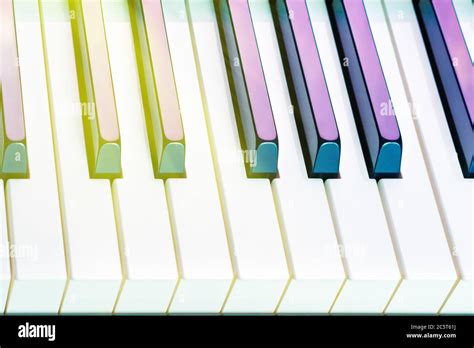 Professional Midi Keyboard Piano Keys In Double Exposure Modern Pianist Key Board Synthesizer