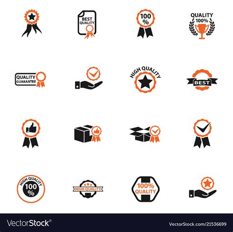 Quality Icon Collection Royalty Free Vector Image