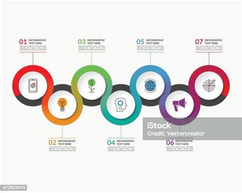 7 순환 요소 Infographic 일정 템플릿입니다 차트 그래프 워크플로 레이아웃 단계적으로 인포 그래픽에 사용할 수 있습니다