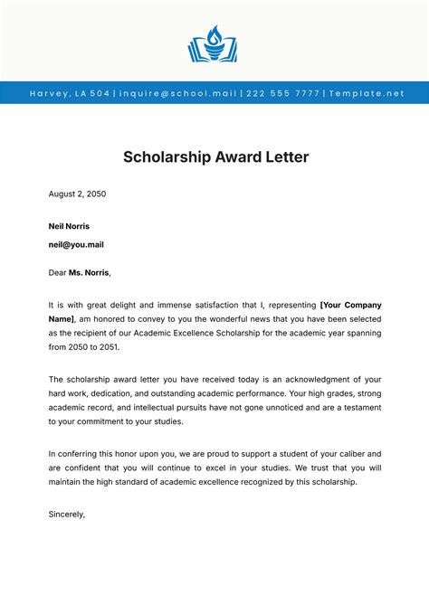 Free Award Letter Templates Editable And Printable