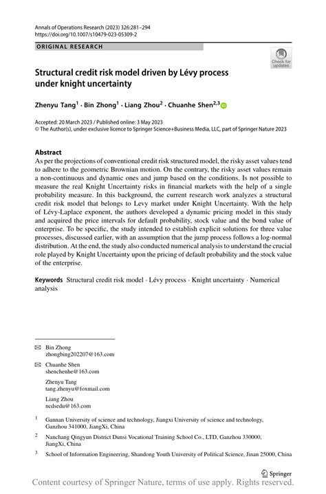 Structural Credit Risk Model Driven By Lévy Process Under Knight
