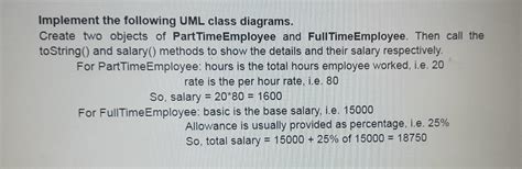 Solved Implement The Following Uml Class Diagrams Create