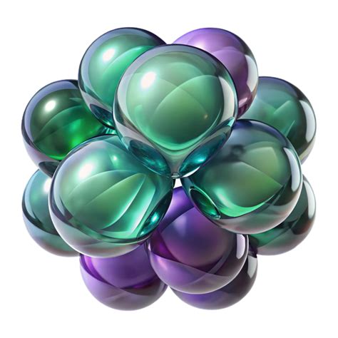 Vibrant Iconic Interlocking Translucent Orbs Of Amethyst And Emerald Reflecting A Diffuse