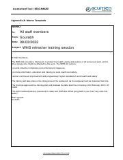 Appendix B Memo Template BSBCMM Practical Solved Pdf Assessment Tool BSBCMM