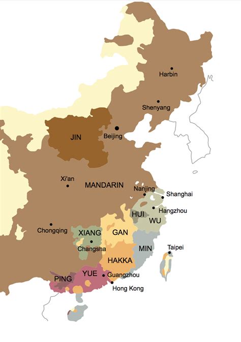 Geographical Distribution Of Major Chinese Dialect Groups Wikimedia