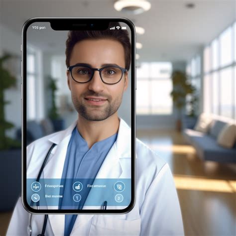 Premium Photo Smartphone Doctor Aipowered Healthcare App Generative Ai