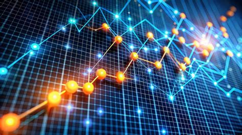Networked Data Blue And Orange Graph Visualization Stock Illustration