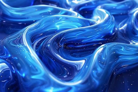 Premium Photo Abstract 3drendered Blue Glass Wave Background