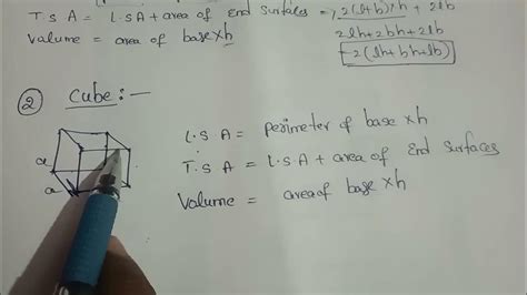 Lsa Tsa And Volume Of The 3d Shapes Lsa Tsa And Volume Of Cube Youtube