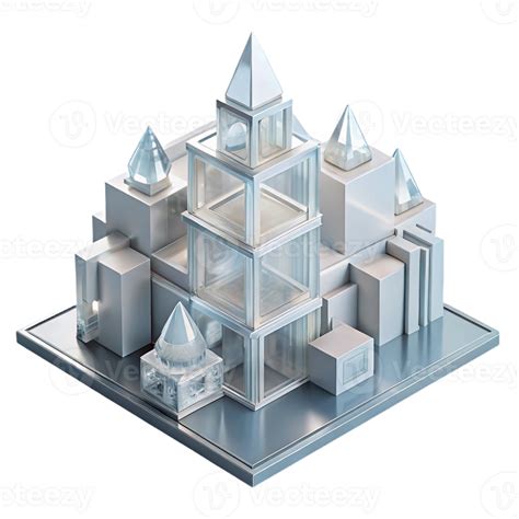 Vibrant Abstract Conceptual Architectural Model Made Of Clear Acrylic