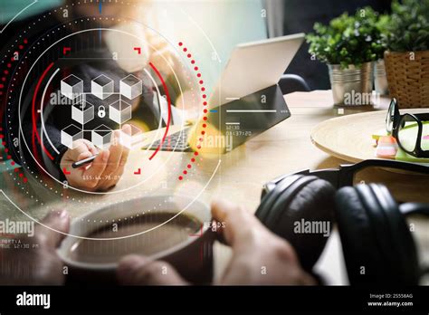 Blockchain Technology Concept With A Chain Of Encrypted Blocks